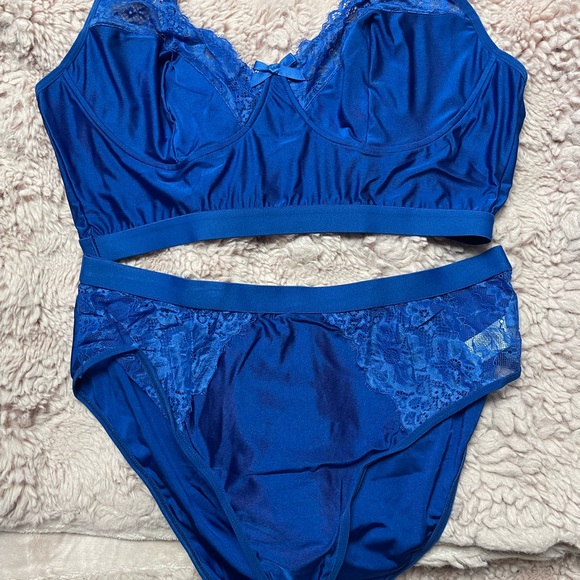 cpw | Intimates & Sleepwear | Chic Blue Lace Bra Set | Poshmark